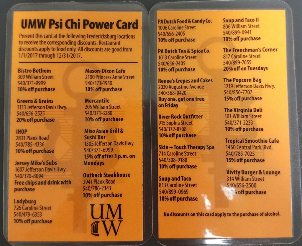 2017 Psi Chi PowerCards Available - EagleEye